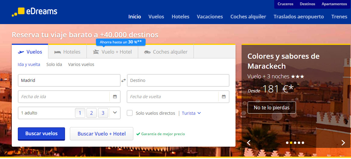 eDreams Opiniones 2025 y comentarios sobre el portal de viajes online